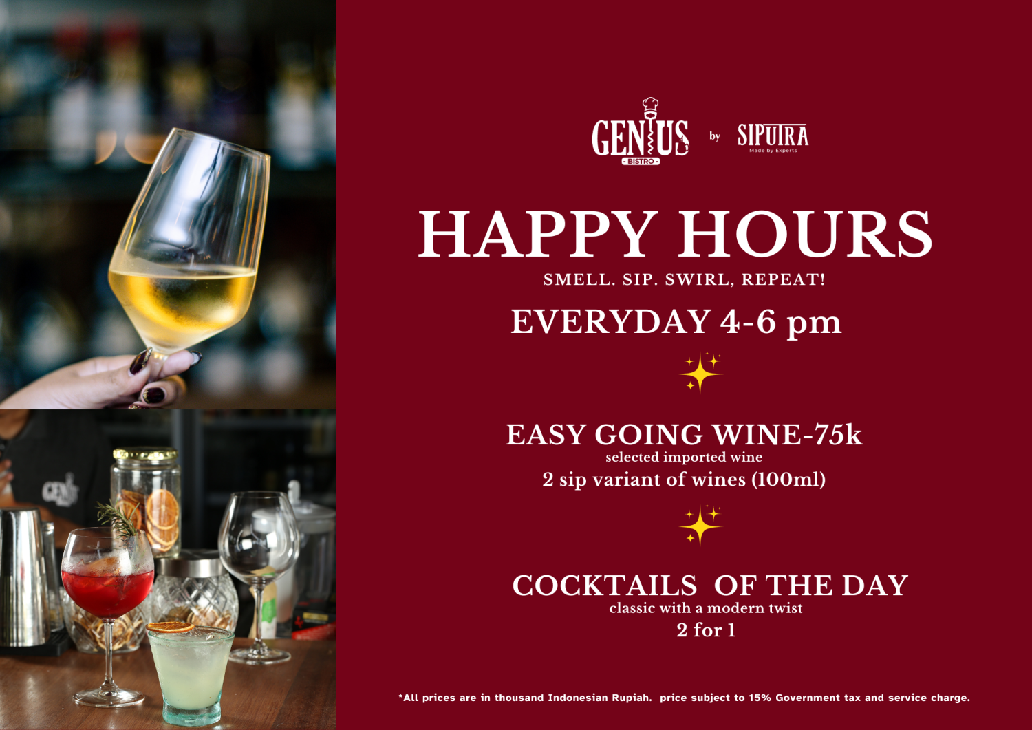 Happy Hour – Genius Bistro